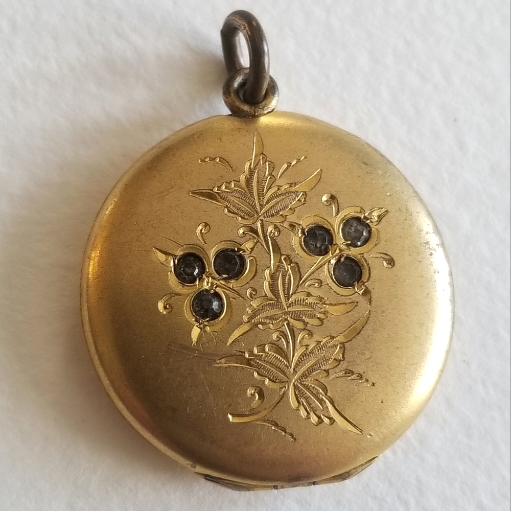 Antique Ivy Or Acanthus Leaves Locket Edwardian Gold … - Gem